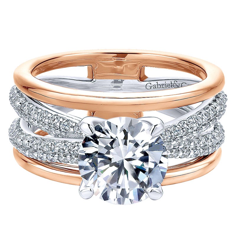 Rose gold split shank ring store